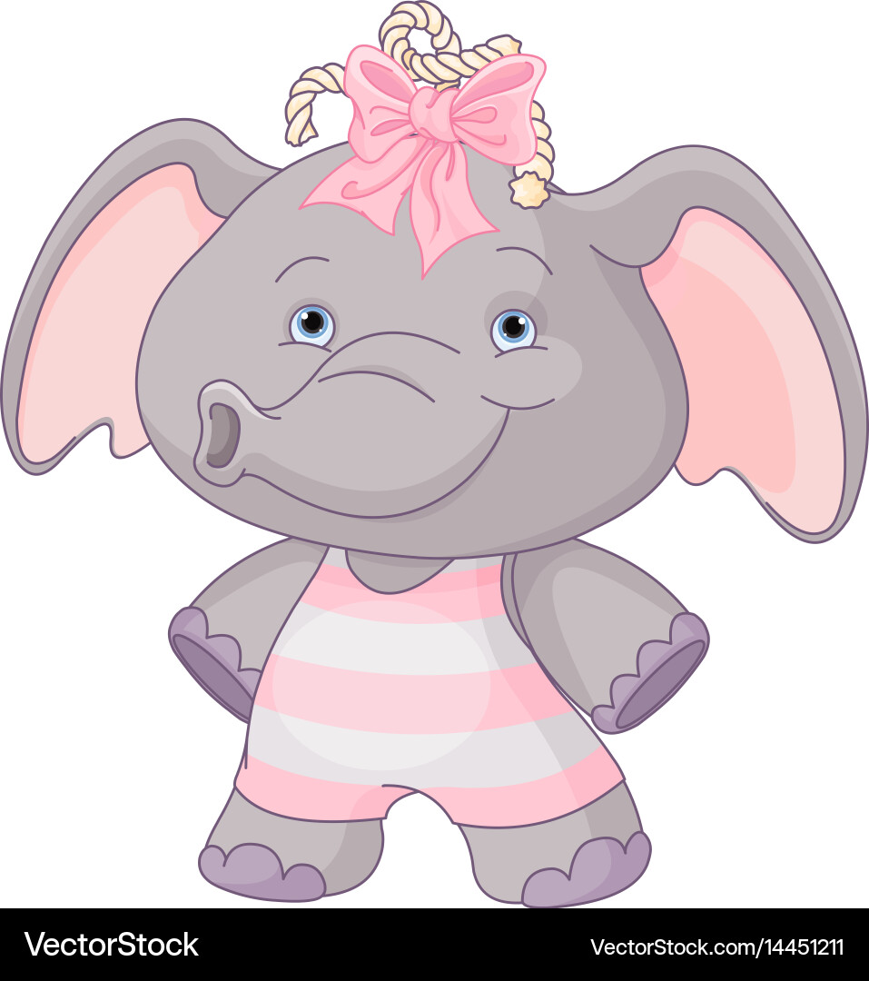 Adorable Baby Elephant Royalty Free Vector Image