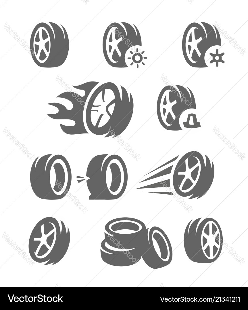 Black tire Royalty Free Vector Image - VectorStock