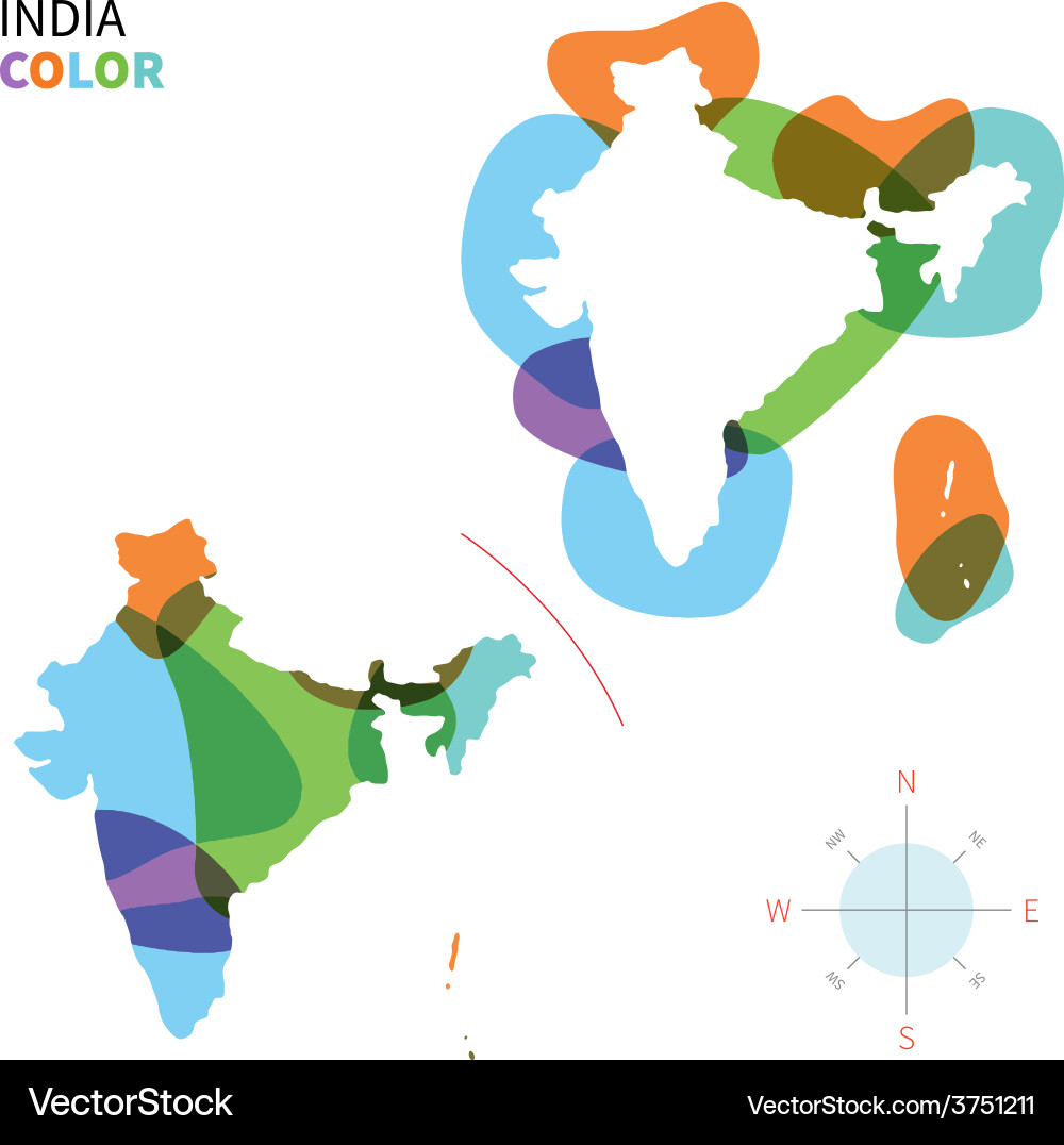Colorful India Map Royalty Free Vector Image - VectorStock