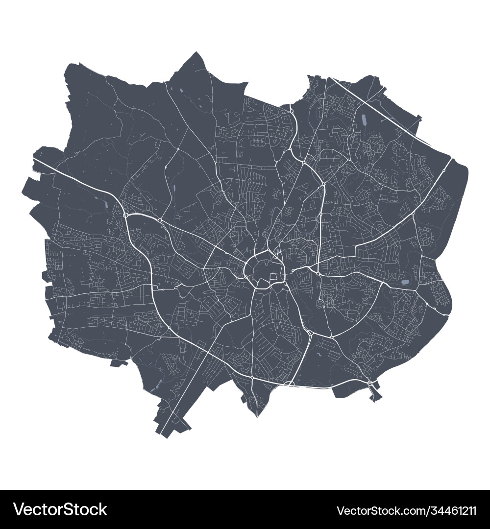 Coventry map detailed city poster Royalty Free Vector Image
