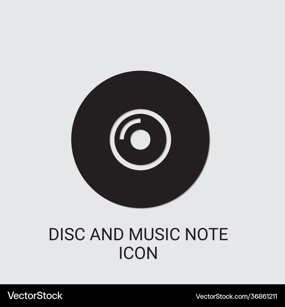 Disc and music note icon Royalty Free Vector Image
