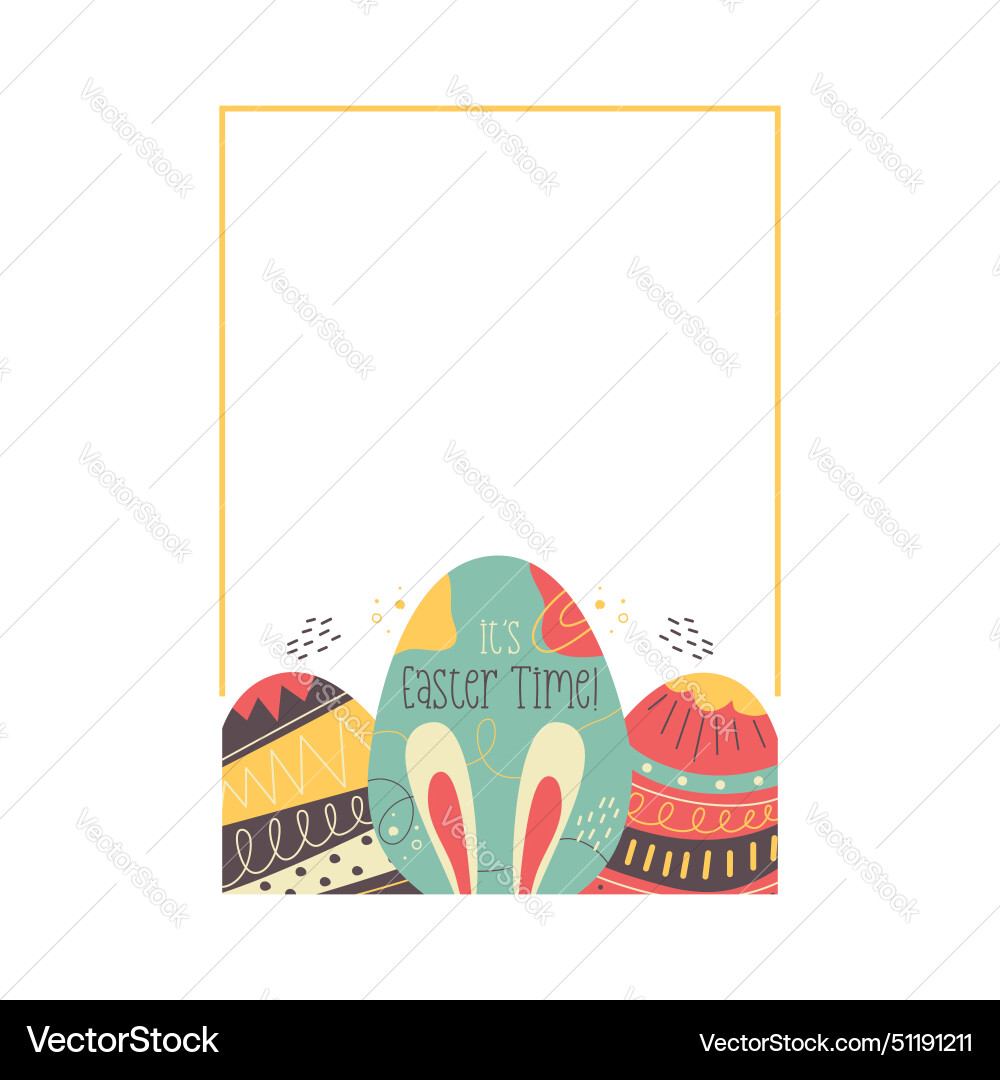 Easter egg rectangle frame design holiday Vector Image