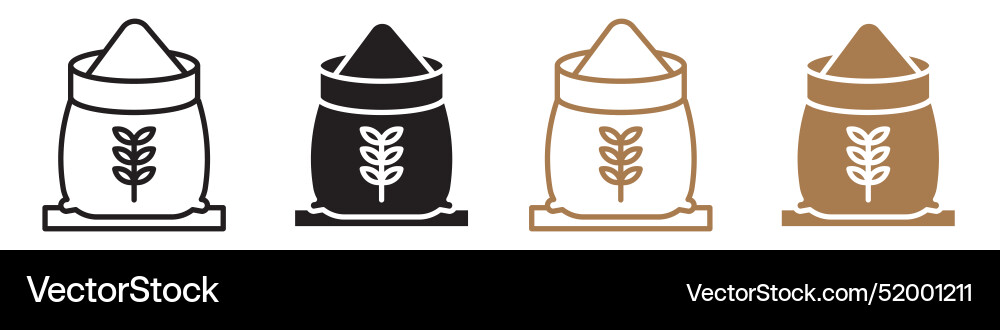 Flour bag icon line art Royalty Free Vector Image