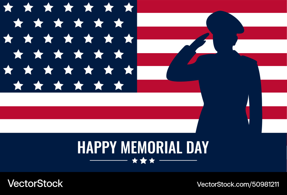 Memorial Day Salute Banner Royalty Free Vector Image
