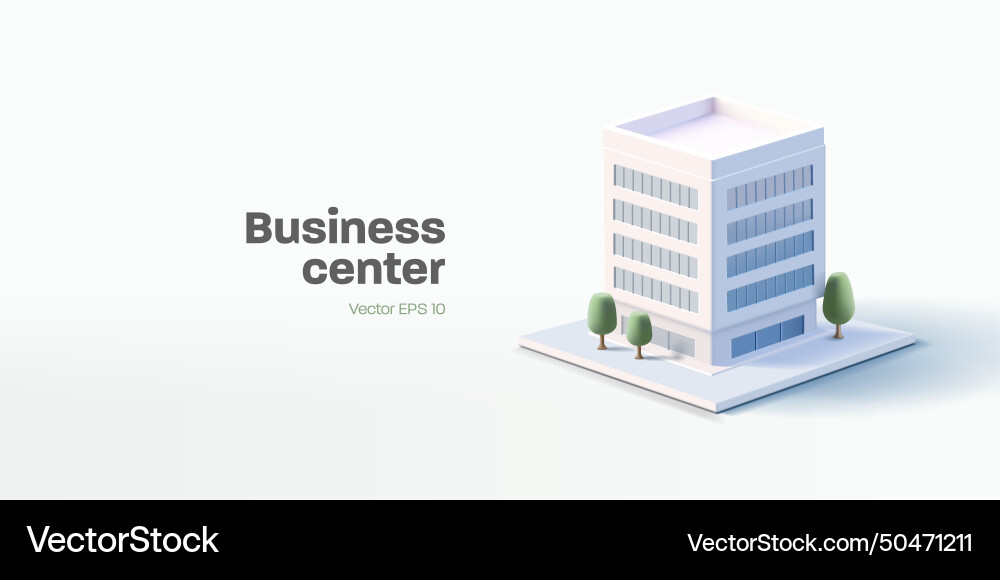 Modern Business Building Render Royalty Free Vector Image