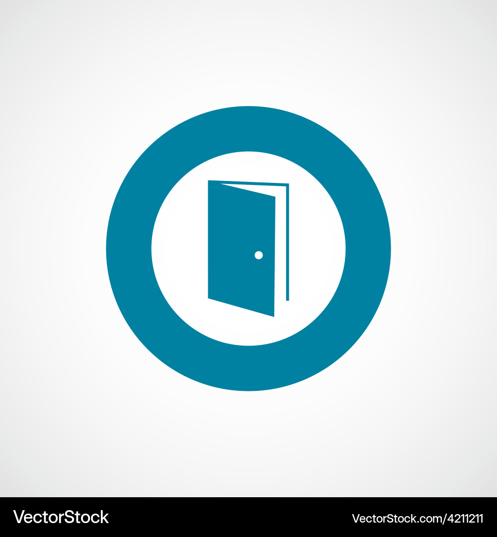 Open door icon bold blue circle border Royalty Free Vector