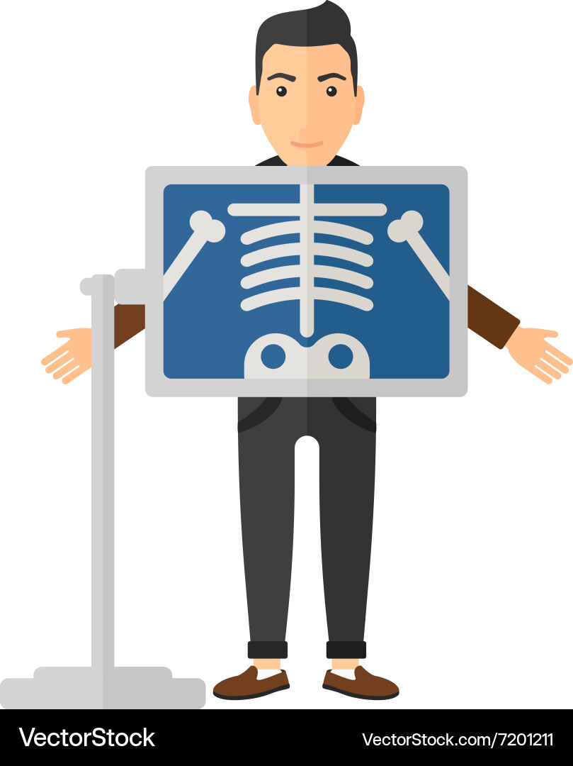 Patient during x-ray procedure Royalty Free Vector Image
