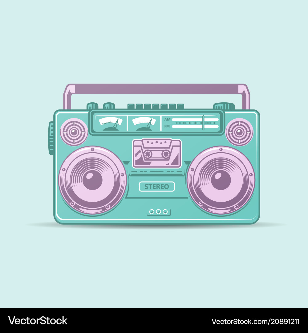 Retro Boombox Artwork Royalty Free Vector Image