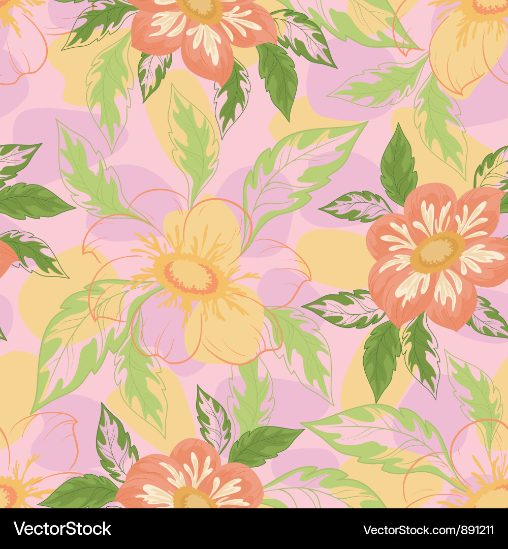 Seamless flower background Royalty Free Vector Image