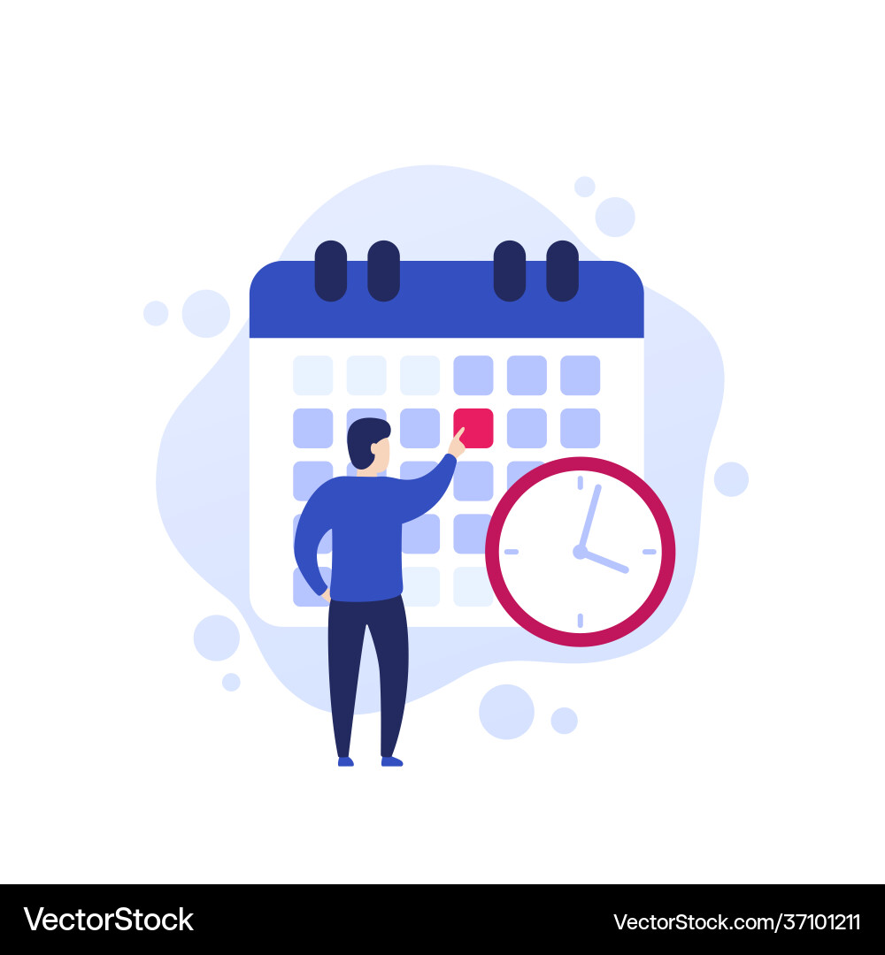 Set a deadline time management concept Royalty Free Vector