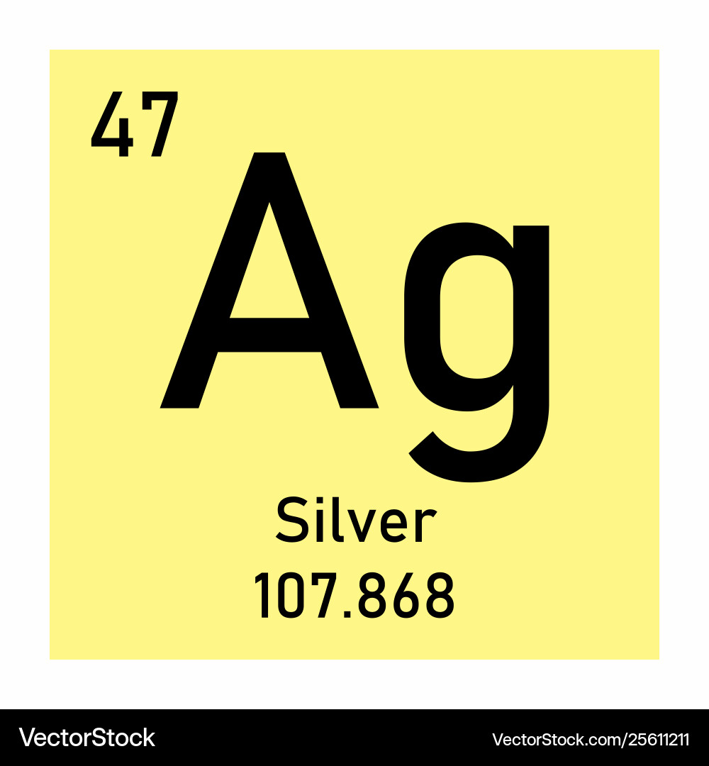 Silver chemical symbol Royalty Free Vector Image