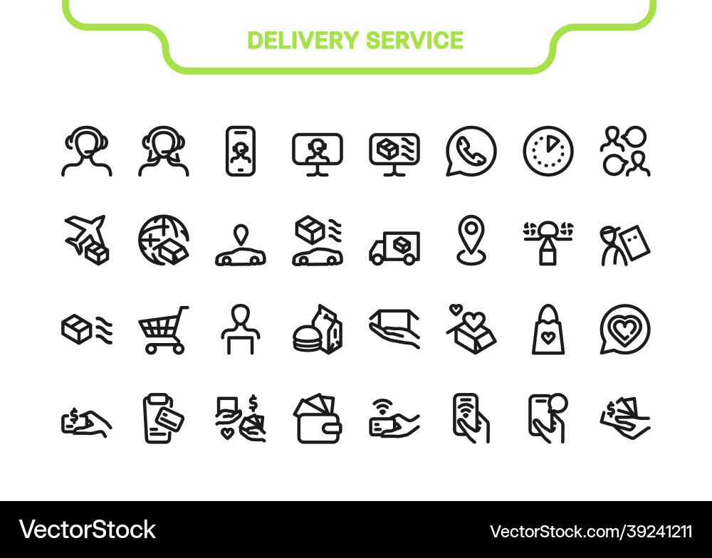 Simple icon line set delivery service collection Vector Image