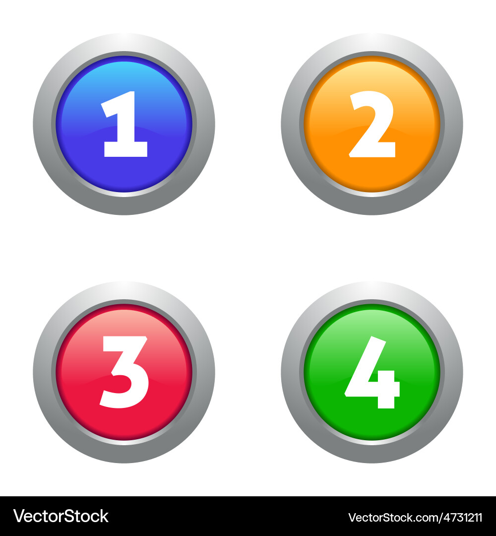Web numbers buttons Royalty Free Vector Image - VectorStock