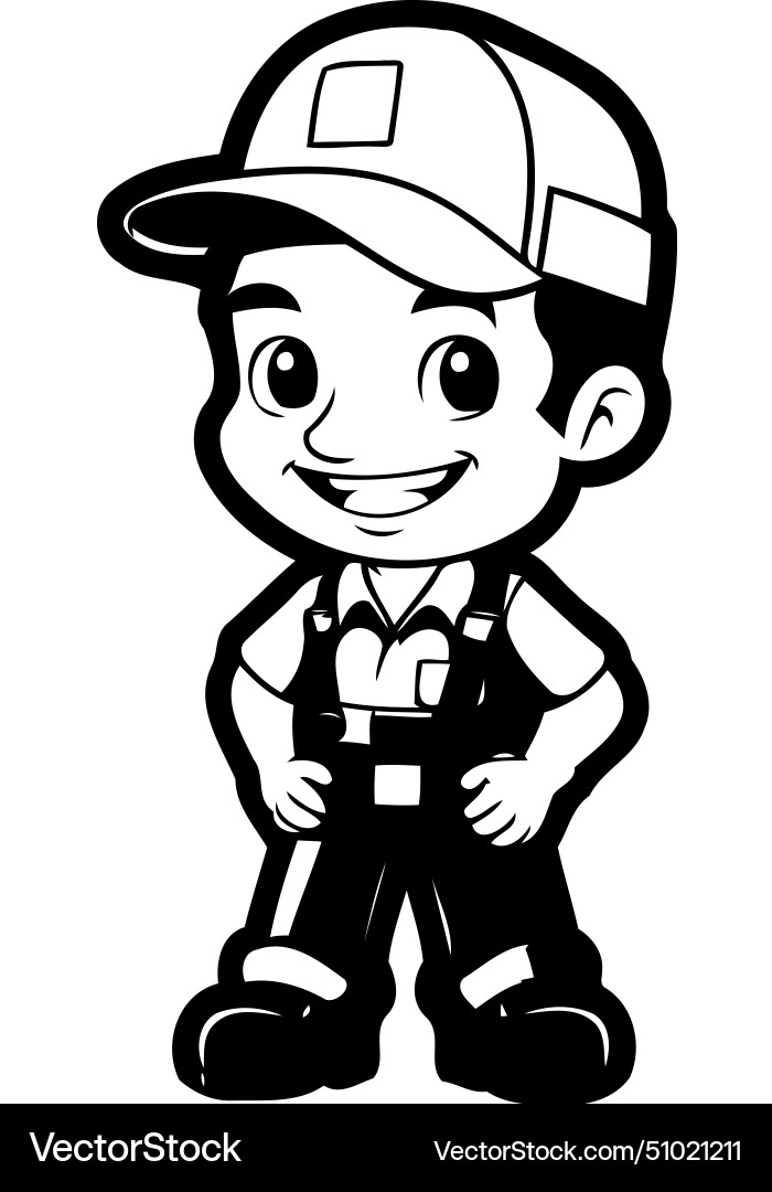 Worker character cartoon style isolated Royalty Free Vector