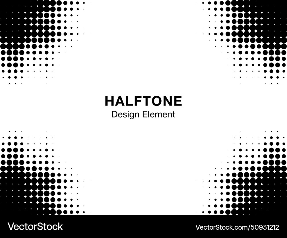 Halftone frame banner halftone corner frame Vector Image