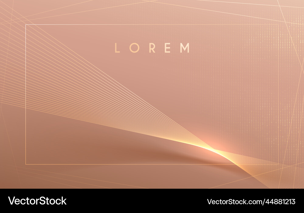 Abstract gold light lines frame background Vector Image