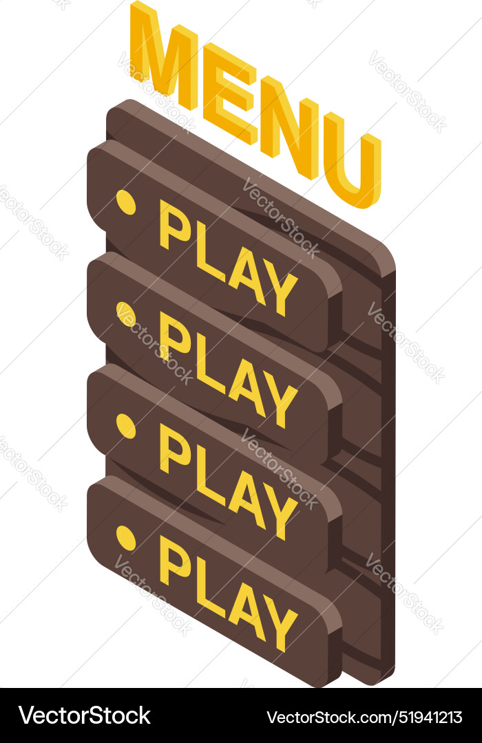 Arcade game menu showing multiple play buttons Vector Image