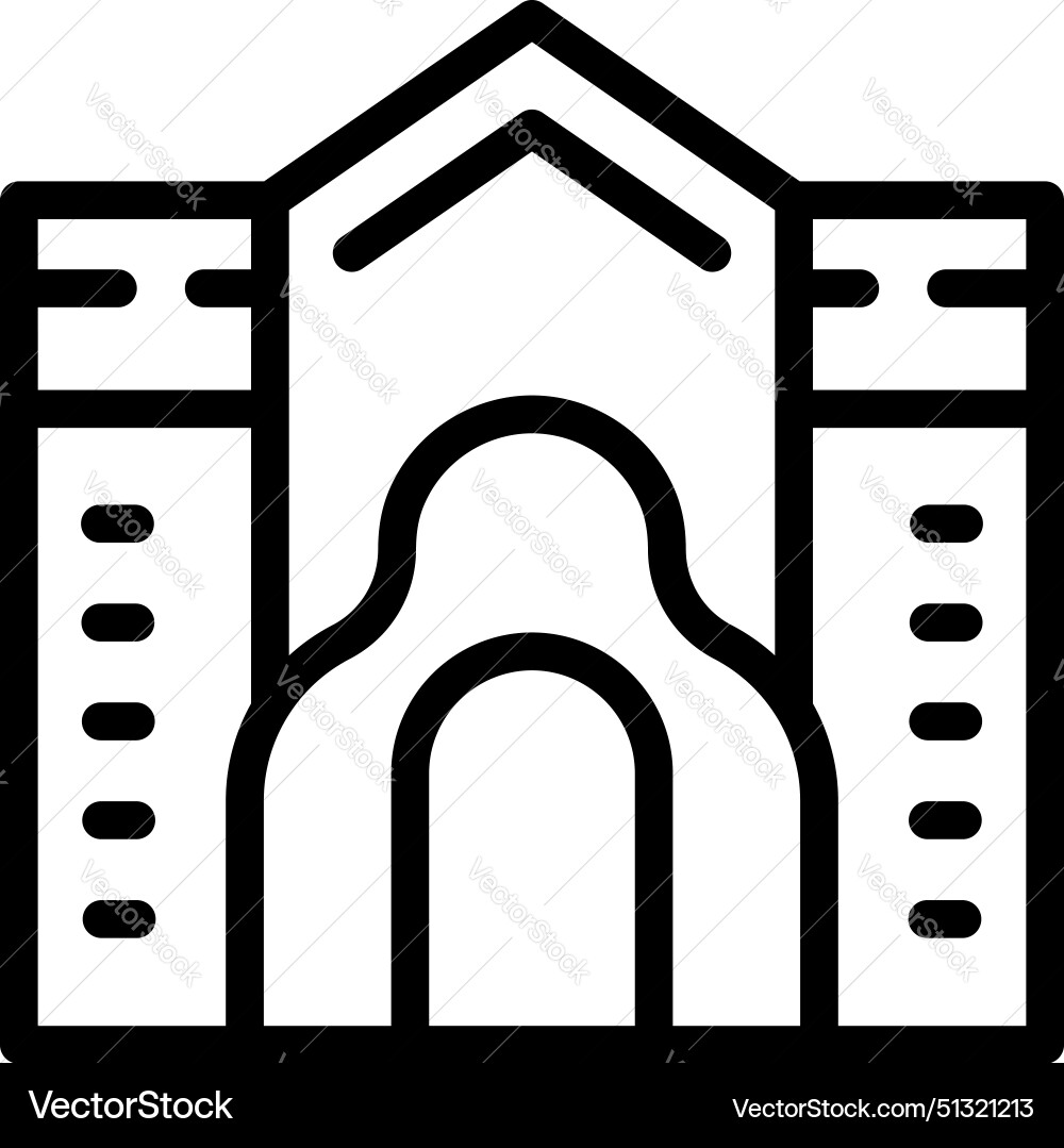 Belgian neoclassical architecture icon outline Vector Image