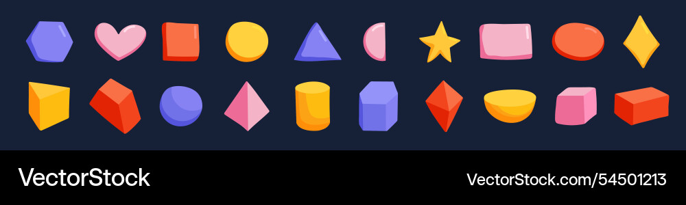 Colorful geometric shapes like squares circles Vector Image