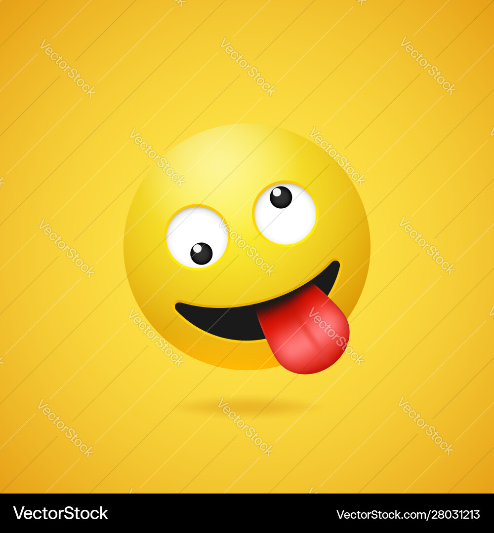 Crazy Smiling Emoji with Tongue Royalty Free Vector Image