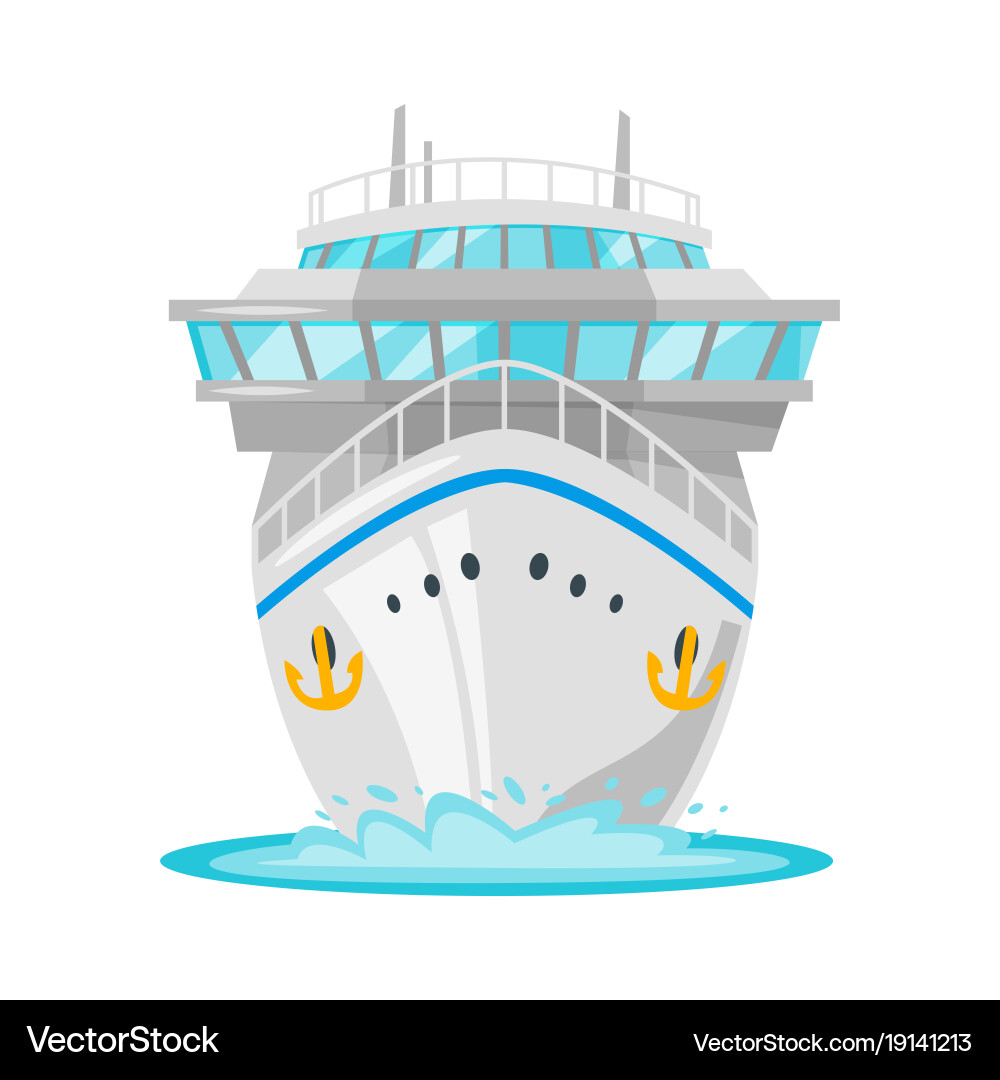 Cruise ship - front view Royalty Free Vector Image