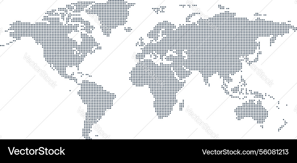 Dotted map high quality world map editable Vector Image