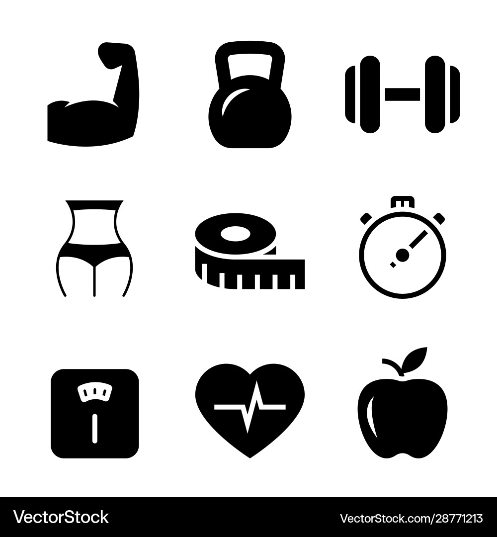 Fitness Icon Set Royalty Free Vector Image - VectorStock