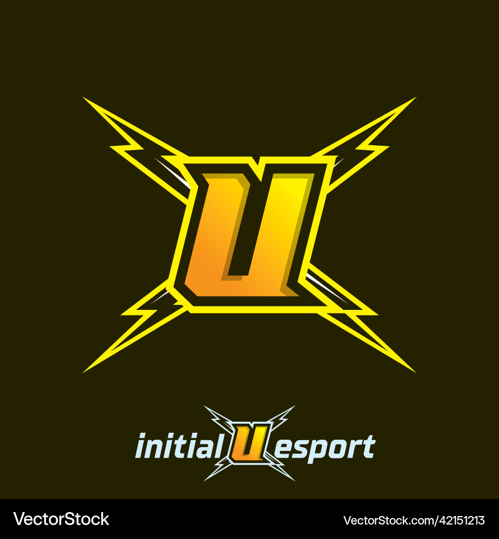 Initial u letter esport logo mascot gamer Vector Image