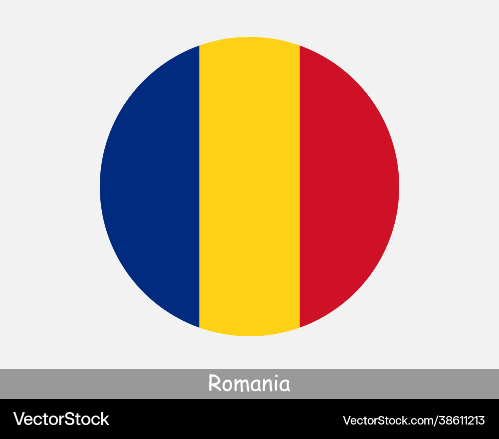 Romania round circle flag Royalty Free Vector Image