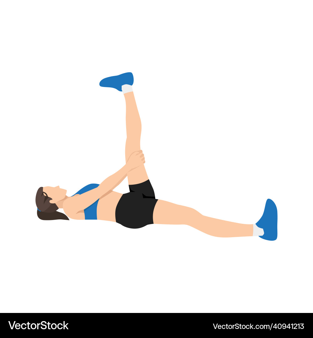 Woman Performing Hamstring Stretch Royalty Free Vector Image