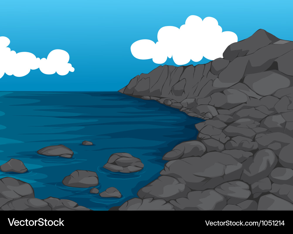 Beautiful coast Royalty Free Vector Image - VectorStock