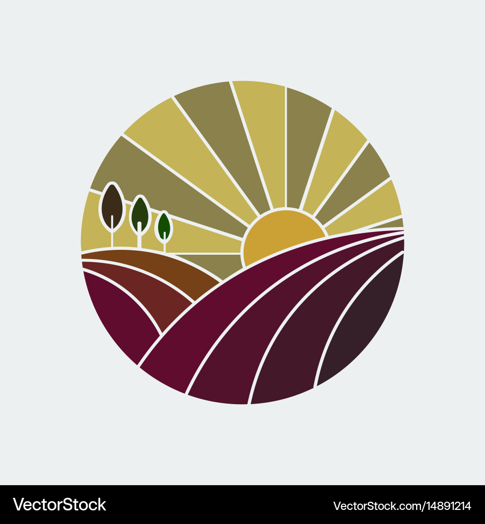 Colorful Vineyard Icon Royalty Free Vector Image