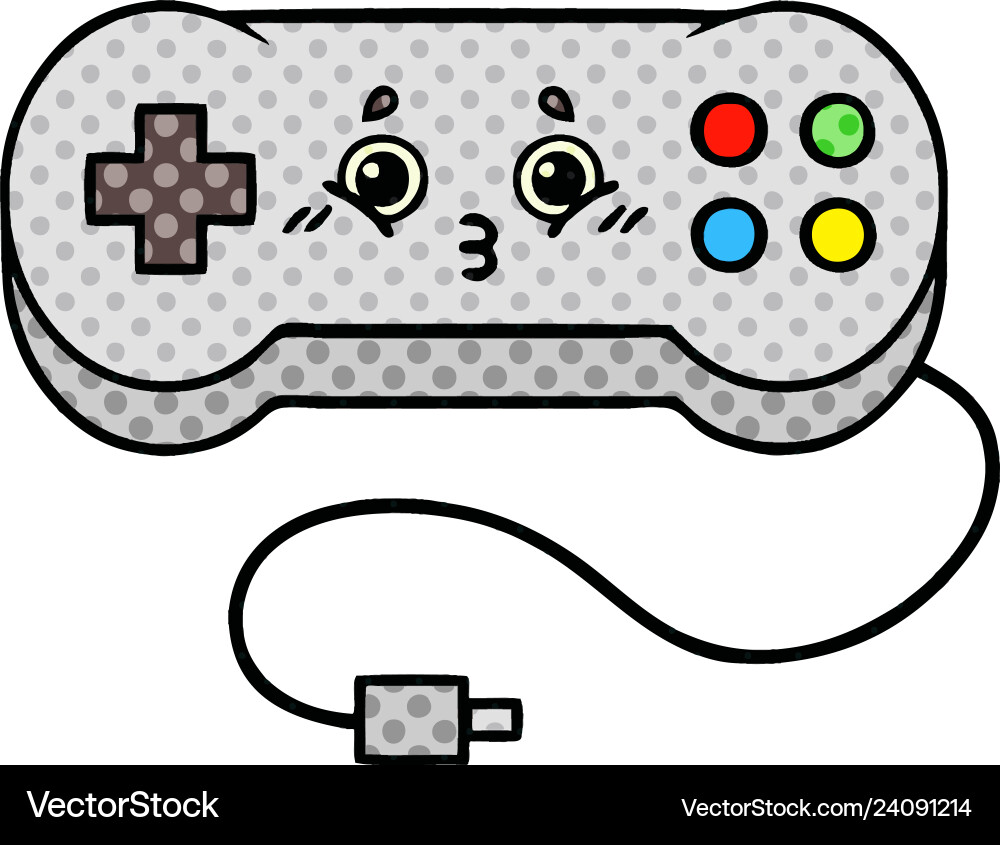 Comic Buch Stil Cartoon Spiel Controller Vektorbild