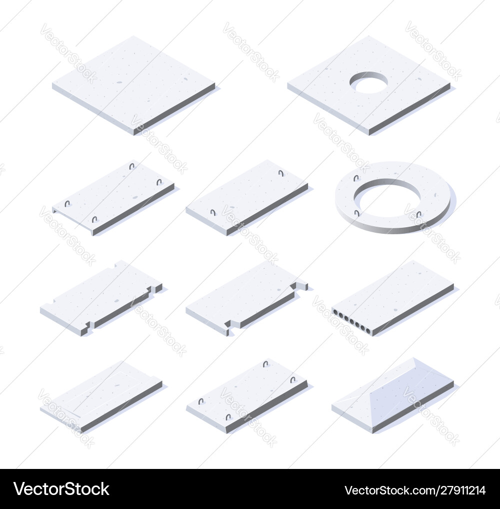 Concrete slab icon in flat style Royalty Free Vector Image