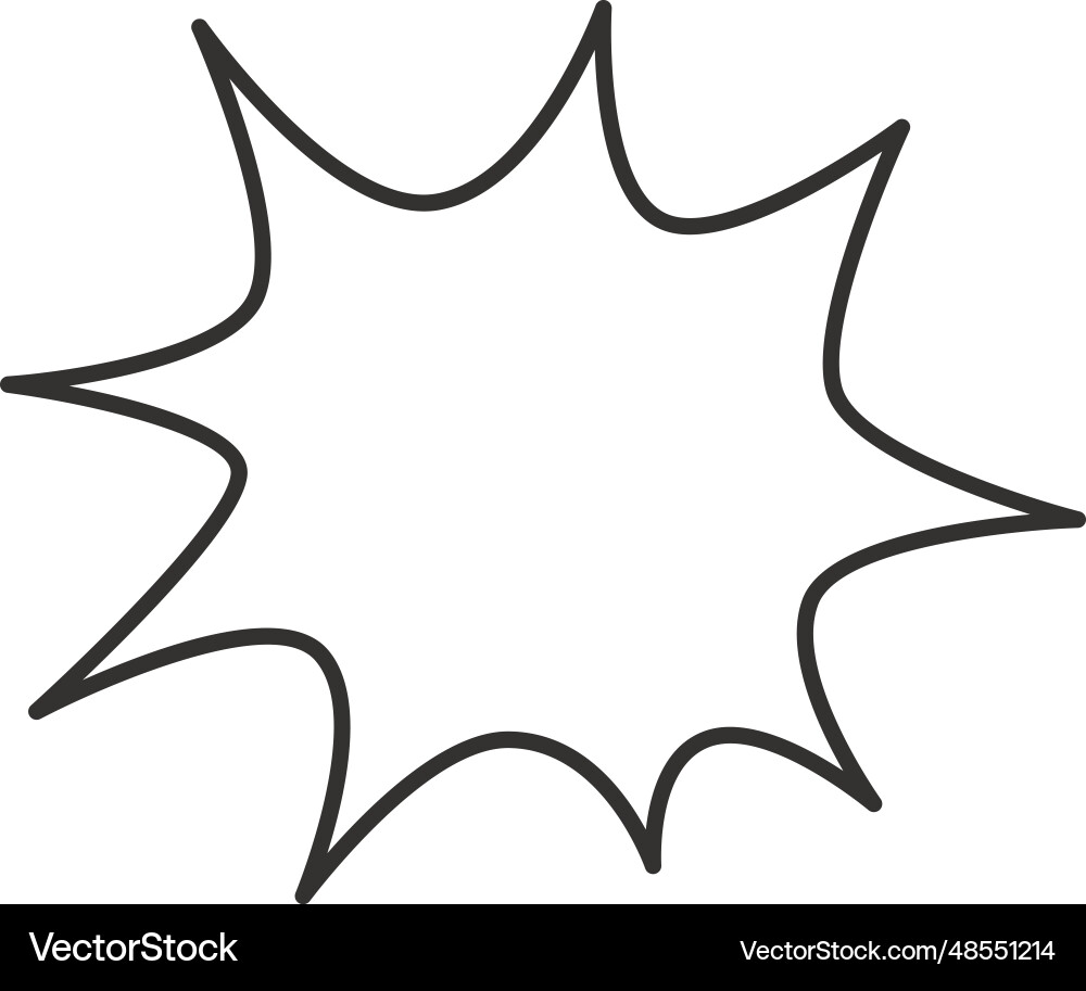 Explosion shape outline Royalty Free Vector Image