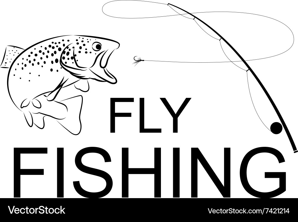 Fly fishing Royalty Free Vector Image - VectorStock