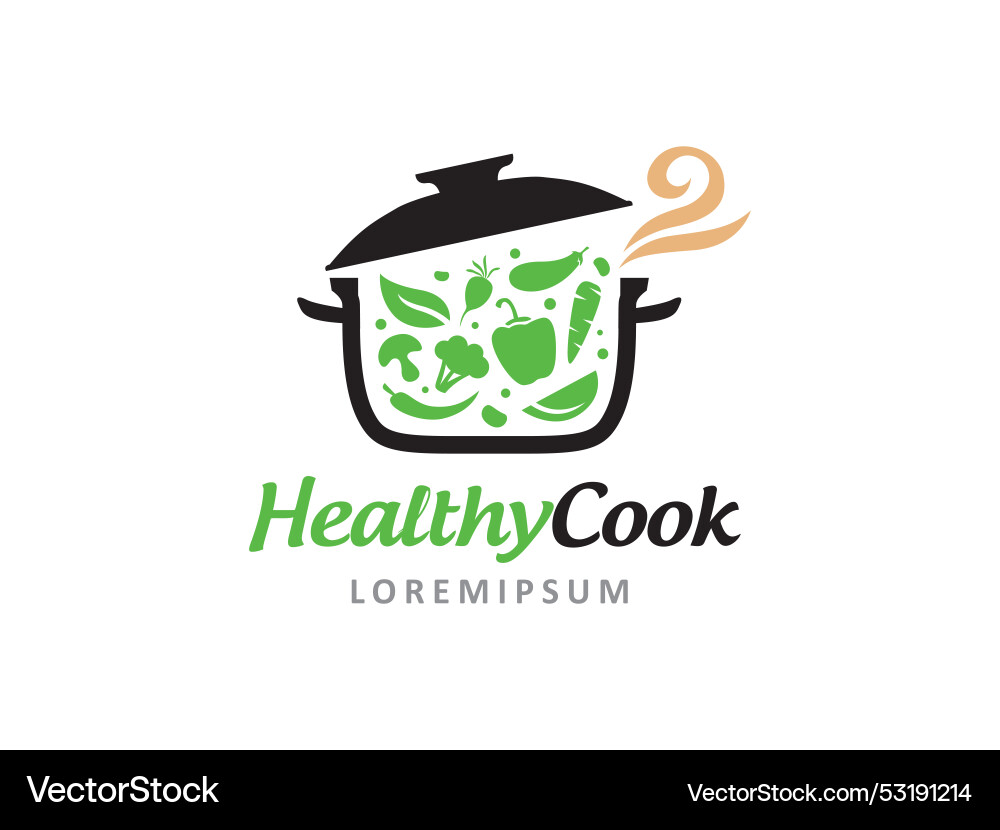 Healthy cook logo symbol or icon template Vector Image