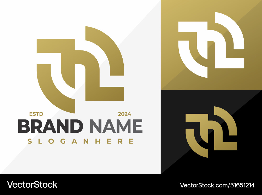 Letter n monogram unique logo design Royalty Free Vector