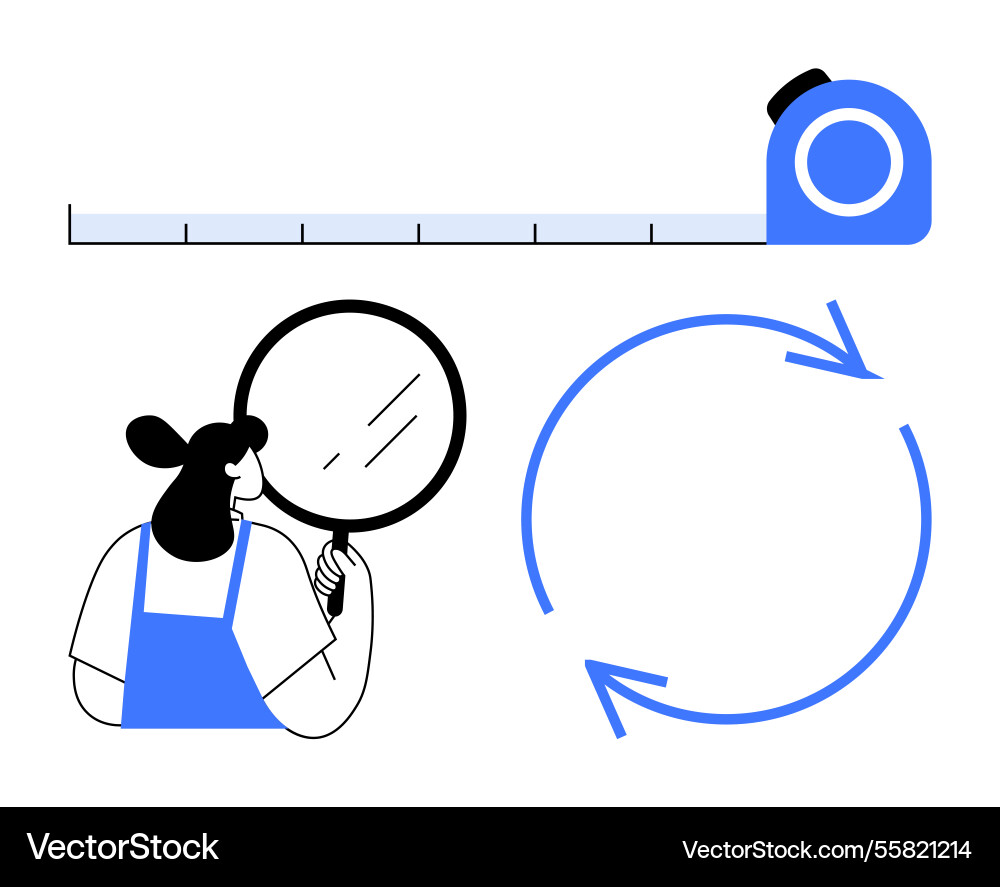 Measurement inspection and continuous process Vector Image