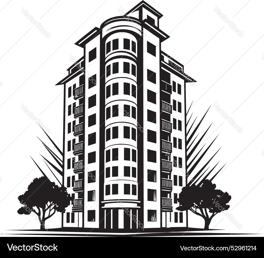 Metropolis urban elevation multifloor cityscape Vector Image