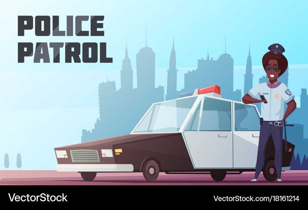 Police patrol Royalty Free Vector Image - VectorStock