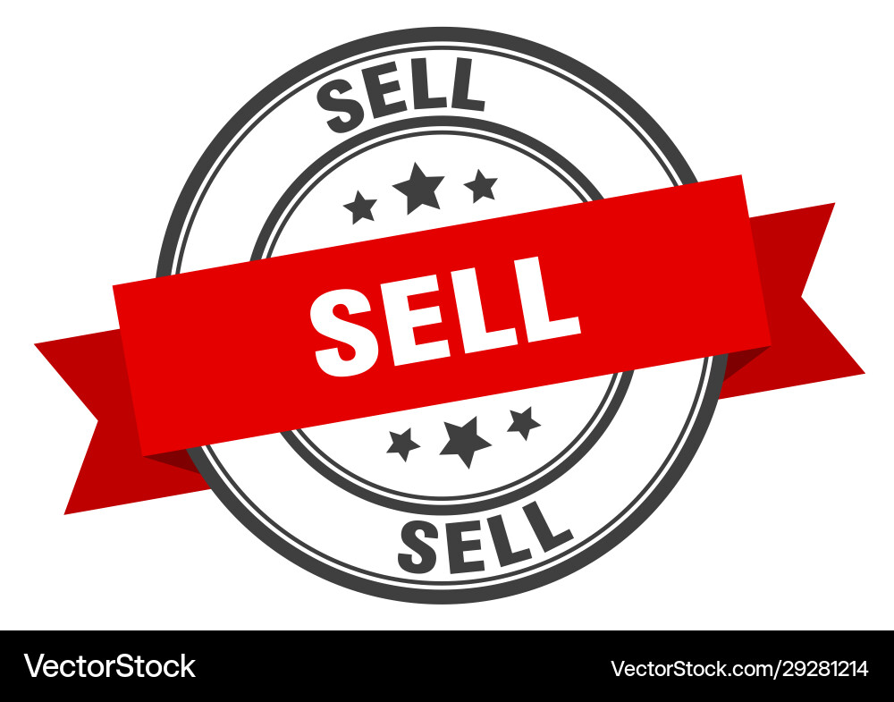 Sell label sellround band sign stamp Royalty Free Vector