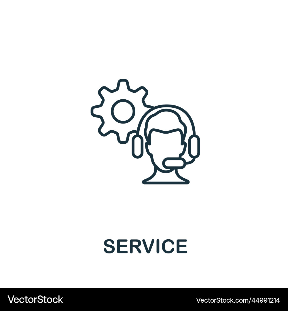 Service icon monochrome simple customer Royalty Free Vector