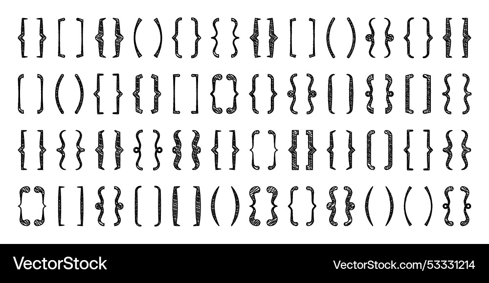 Shaded text brackets black quotation box curly Vector Image