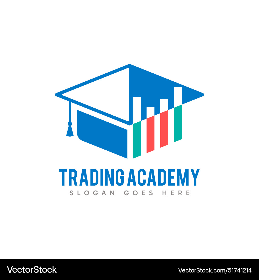 Trading academy logo design abstract toga hat Vector Image