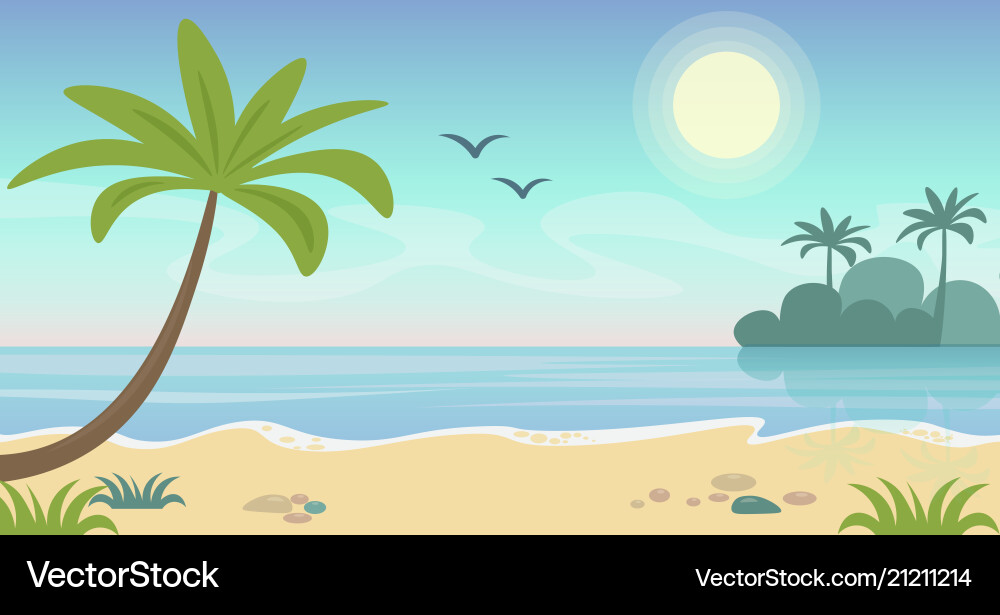Tropical Seaside Landscape Royalty Free Vector Image