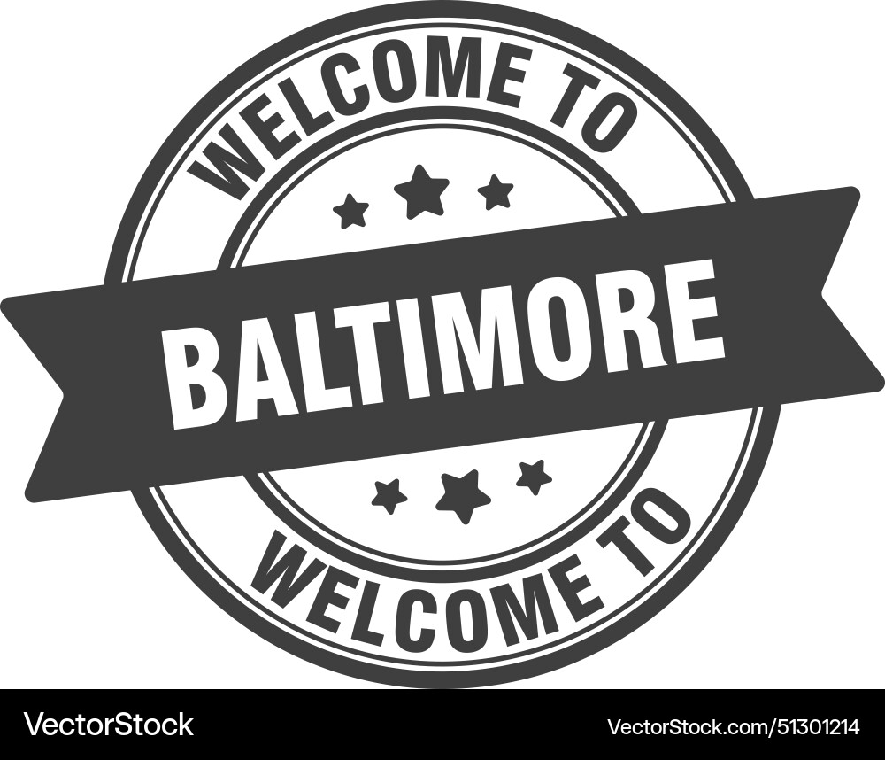 Welcome to baltimore stamp round sign Royalty Free Vector