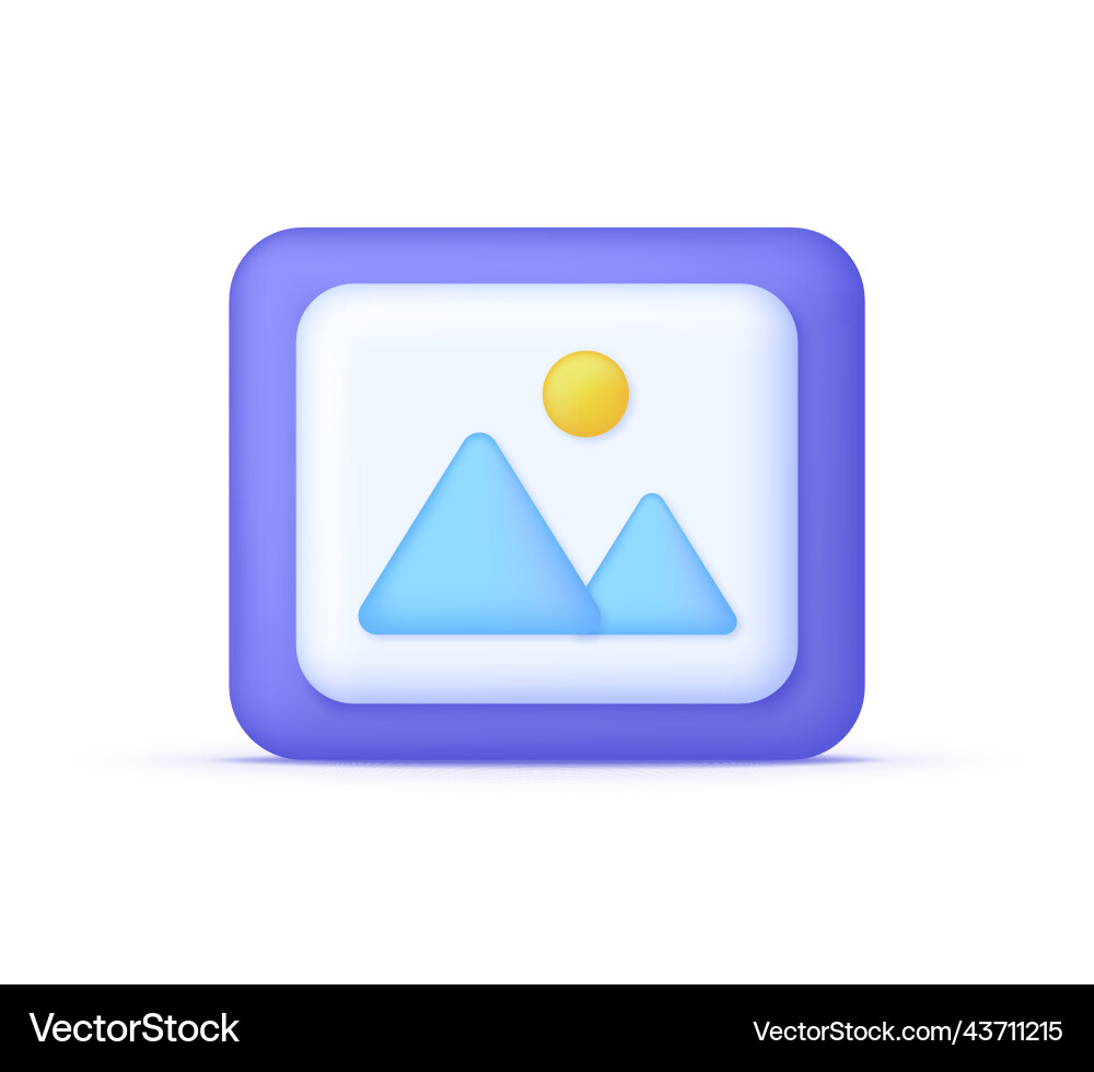 3d image icon isolated on white background Vector Image