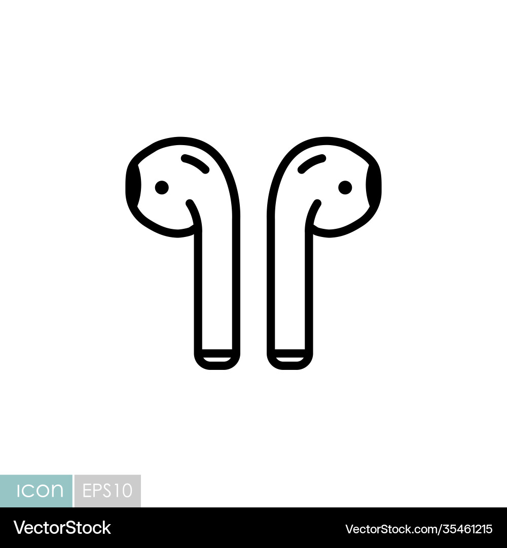 Airpods wireless headphones icon Royalty Free Vector Image