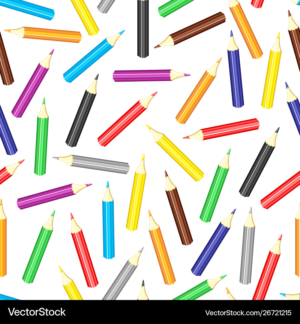 Cartoon pencils pattern seamless Royalty Free Vector Image